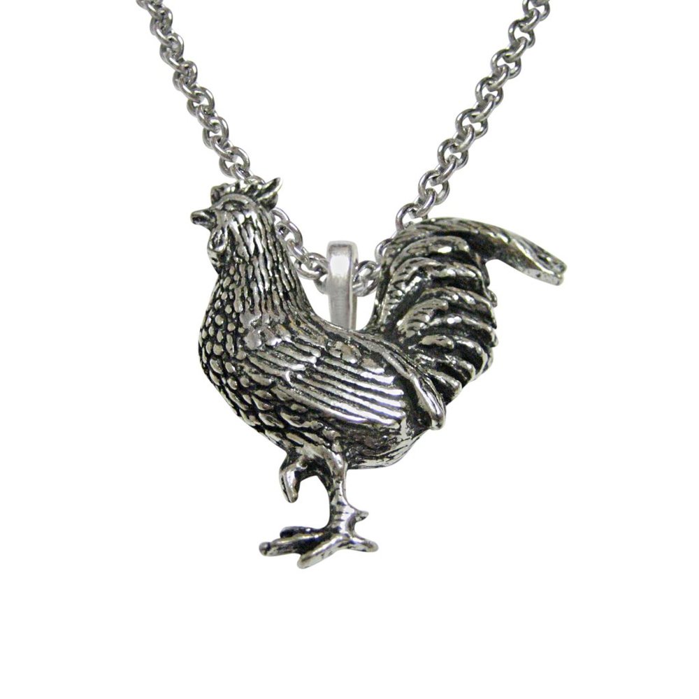 Rooster Chicken Pendant Necklace - Gem